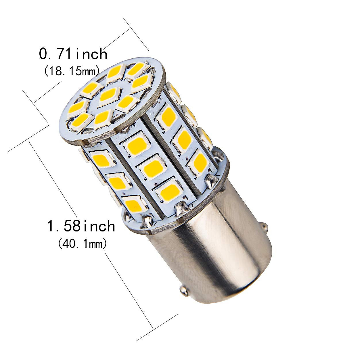 1voi Newest Super Bright BA15S 1156 1141 1003 RV Interior Light LED Bulbs Camper Trailer Turn Signal Backup Reverse 4.2W,4000K Neutral White Pack of 10