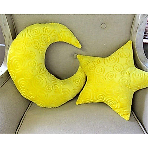 Snuggle Stuffs Star Minky Plush Throw Yellow Pillow
