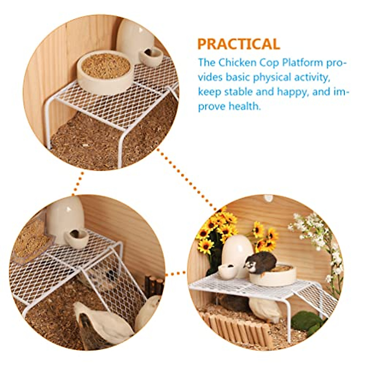 Zerodeko Chick Perch Chick Toys Chicken Coop Rest Platform Coop Brooder Roosting Bed Chicken Wooden Jungle for Large Birds Hens Parrots Macaw Cage