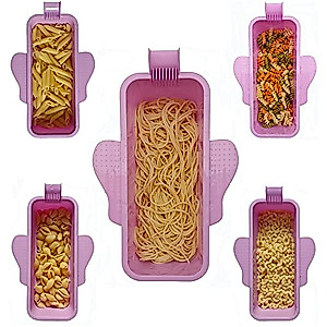 ZYXGOGOGO 2000ML / 68OZ Microwave Pasta Container Cooker, Noodles Cooker with Strainer. Quickly Cooks up to 4 Servings Pasta, Cute Elephant-Shaped Multifunctional Cooker (Purple)