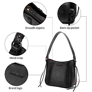 Montana West Genuine Leather Purses For Women Large Purse and Handbags Tote bag with Holster MWL-G002BR