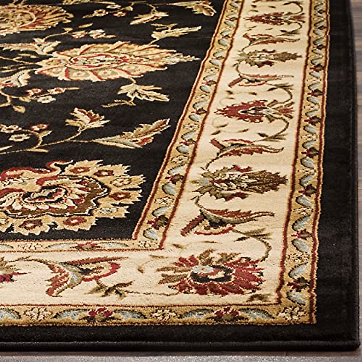 SAFAVIEH Lyndhurst Collection 2'3" x 8' Black/Ivory LNH555 Traditional Oriental Non-Shedding Living Room Entryway Foyer Hallway Bedroom Runner Rug