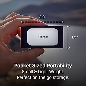 Kingston XS2000 1TB High Performance Portable SSD with USB-C | Pocket-sized | USB 3.2 Gen 2x2 | External Solid State Drive | Up to 2000MB/s | SXS2000/1000G