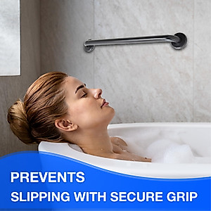 Grab Bar for Bathtub Shower - Stairs Bed Toilet Bathroom / Stand Assist & Safety Handrail / 304 Stainless Steel / Shur Grip / Oil Rubbed Bronze / 36"
