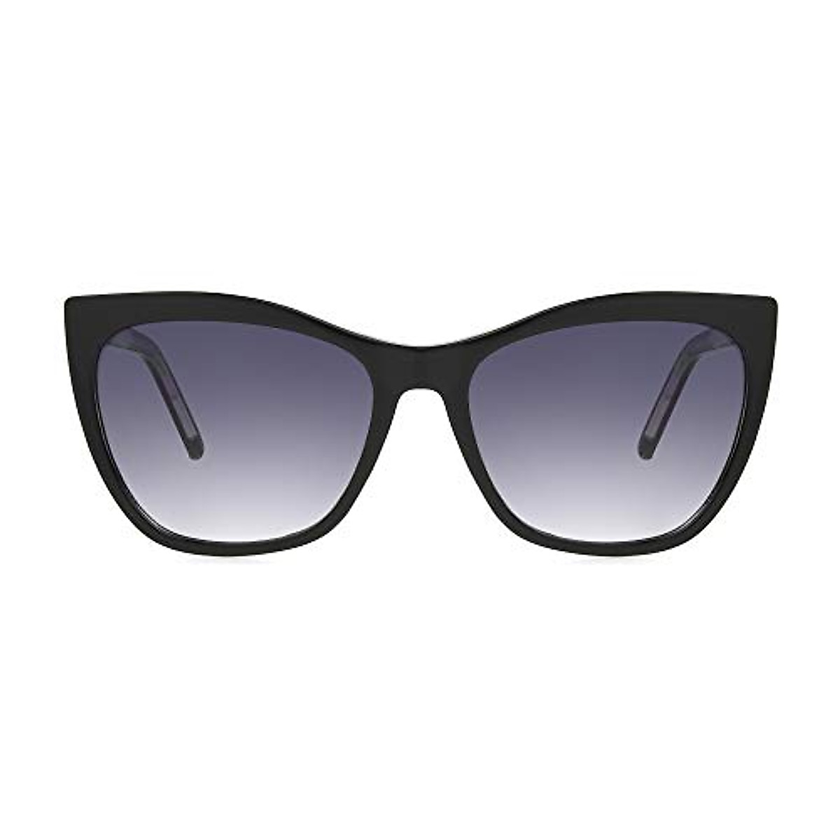 Sofia Vergara x Foster Grant Women's Sofia Sunglasses Cat Eye, Crystal Clear and Black, 55 mm