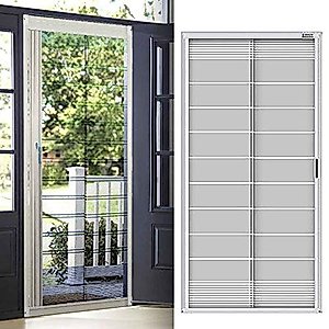 Custom Cut to Size,[ Grey,Embedded, W 40 xH 83 (inch)], Aluminum Retractable Front Screen Door net,Fiberglass mesh with alumium, Mosquito Screens I Bug Net for Doors