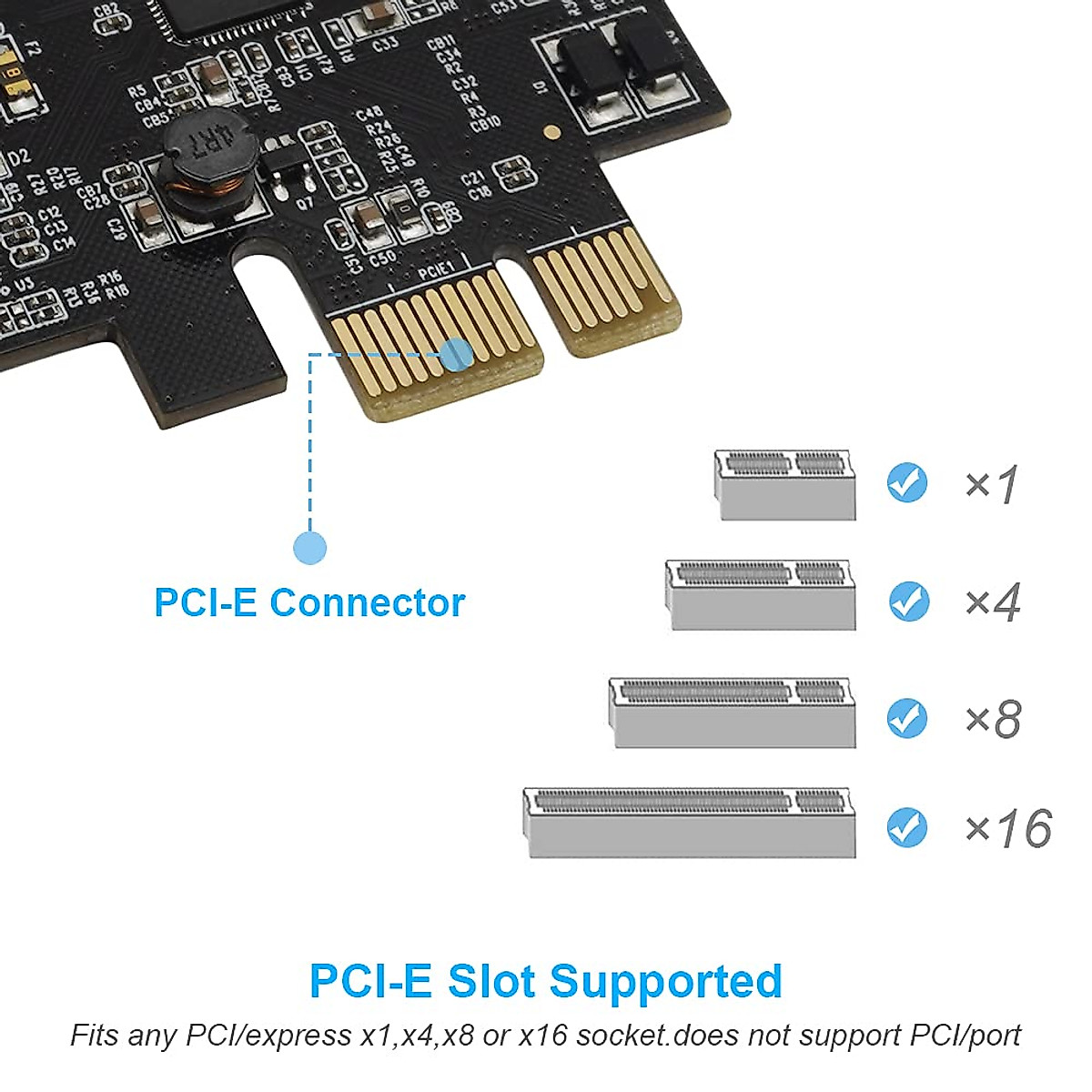 PCI-E to USB 3.0 4 Ports(1 X USB-C - 3 X USB-A) Expansion Card, PCI Express USB Add in Expansion Card, Internal USB3 Hub for Desktop PC Host Card Support Windows 10/8/7/XP and MAC OS 10.8.2 Above