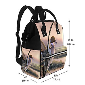 BBRItter Hunting Flying Wild Ducks Mummy Backpack Diaper Tote Bags Shoulder Nappy Bag Large Capacity For Baby Care, One Size