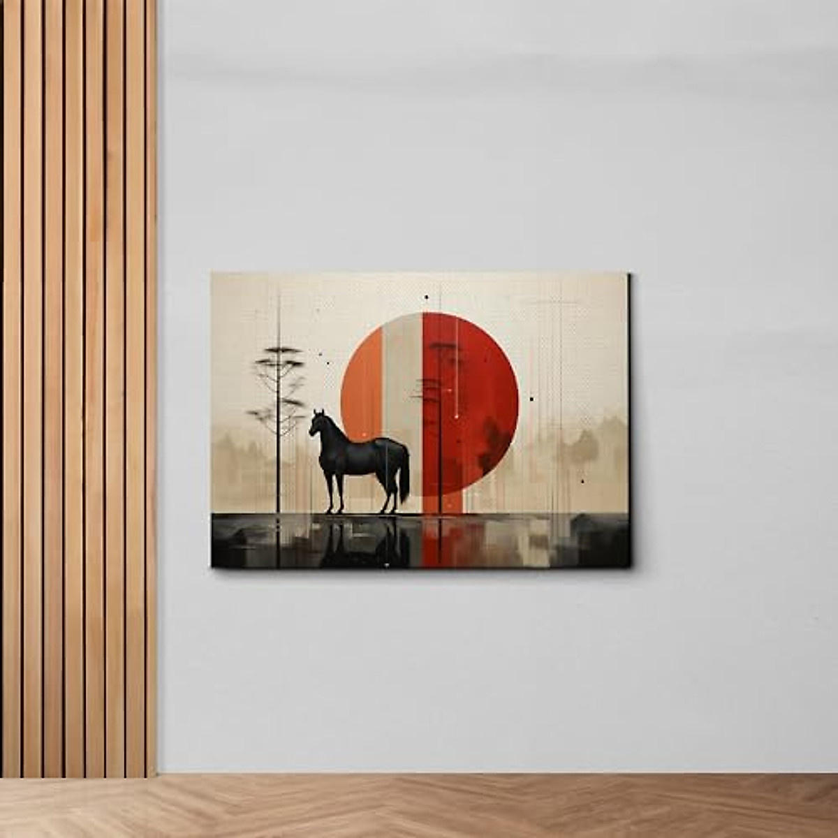 Majestic Black Stallion Galloping In The Clouds, Black Horse On Salt Flats, Canvas Print, Black Horse Print, Black Horse Wall Art