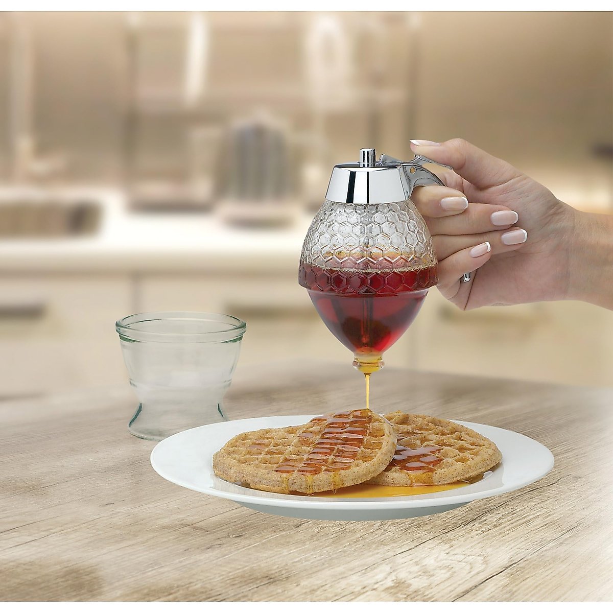 Mrs. Anderson’s Baking Syrup Honey Dispenser, Glass with Storage Stand, 8-Ounce Capacity