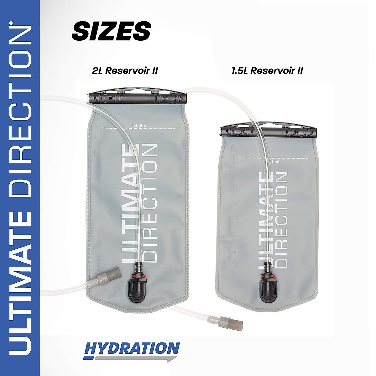Ultimate Direction 1.5 Liter Hydration Reservoir for Endurance Training, Backpacking, Runners, BPA-Free, Easy Fill Lid