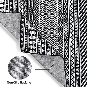 RUGSREAL Machine Washable Bohemian Area Rug Moroccan Stain Resistant Rug Geometric Non-Slip Area Rug for Living Room Bedroom Home Office, 5' x 7'