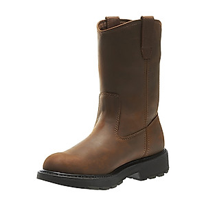 WOLVERINE mens DD Work Wellington Dark Brown 9.5 M US