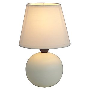 Simple Designs LT2008-OFF Mini Ceramic Globe Table Lamp, Off White