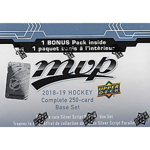 2018 2019 Upper Deck MVP Hockey Series Factory Sealed 250 Card Set Including 50 High Series Shortprints and a Bonus Pack containing Eastern Stars, Western Stars and Rookie Star Formations