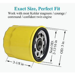 HOODELL 2 Pack 52 050 02-S Oil Filter, Pro Performance for Kohler M18 M20 SV715 SV725 SV735 CV13S CV15S CV22S Engine 52 050 02 5205002S 52 050 02-S1 Oil Filter