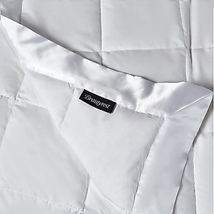 Beautyrest Tencel and Cotton Luxurious Light Warmth White Down Blanket with Silky Flange Binding, 650 Fill Power