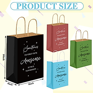 Noveread 40 Pcs Thank You Gift Bags with Handles Employee Appreciation Gift Bags Kraft Paper Party Favor Goodie Bags for Coworker Colleague Women Teacher Christmas Birthday Gift, 8.3 x 4.3 x 10.6 Inch