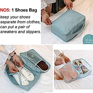 Travel Packing Cubes 8 Pcs Set, Luggage Packing Organizers with Shoe Bag and Toiletry Bag