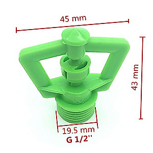 MANHONG Botanical Garden Lawn Nozzle Green Rotating Micro-sprinklers with 1/2" Male Thread Greenhouse Garden Irrigation Lawn Mist Spray Nozzle Watering 10 Pcs (Color : Red)
