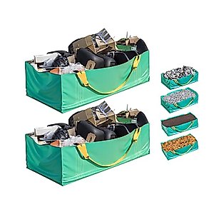 Skywin Dumpster Bag, 2 Pack Foldable and Reusable Trash Bag for Waste Management, Multiple Times Use During Renovations Tear Resistant and Can Hold Up to 3,500 lbs (Green)