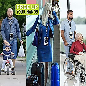 Gecko Travel Tech Cell Phone Holder for Walking with Universal Lanyard Phone Case for Most Smartphones (Dog PAW Neck - Black Diamond)