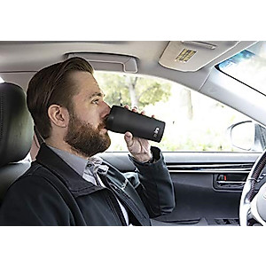 MIRA 16 oz Stainless Steel Insulated Travel Mug with lid - Spill Proof Vacuum Insulated Car Tumbler Cup for Coffee & Tea - Thermos Keeps Drinks Steaming Hot or Ice Cold - Black