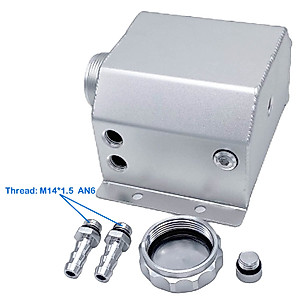 Peopop 1L Universal Aluminum Radiator Coolant Overflow Expansion Tank Recovery Water Tank Reservoir (Silver)