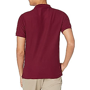 IZOD Uniform Young Mens Short Sleeve Pique Polo, Burgundy, 36/37