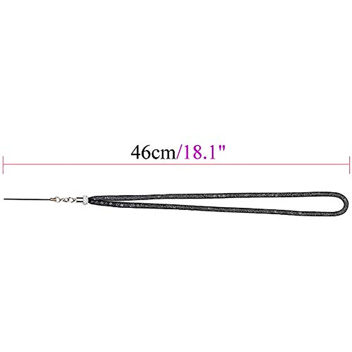Lanyard with Fishnet Tube Filled with Sparkly Rhinestones(Pack of 4),Bling Strap for Phone,Camera,ID Badge and USB Key,Long,Black-Champagne-Pink-Purple
