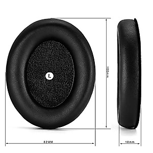 defean Replacement Ear Pads Cover Ear Cushion Compatible with Audeze Mobius/HyperX Cloud Orbit S-Gaming Headsets, Softer Leather and Velour, High-Density Noise Cancelling Foam