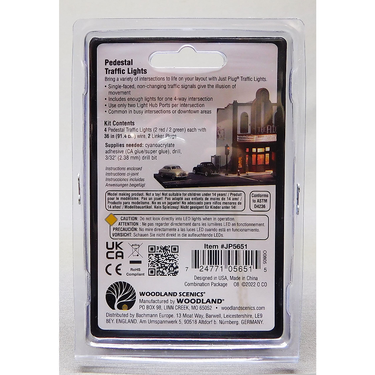 Woodland SCENICS Pedestal Traffic Light 4 Pack HO Scale