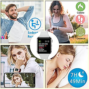 Nanphn Smart Watch for Android iOS Phones Compatible iPhone Samsung, 1.75'' Sport Smartwatch Fitness Activity Tracker Watch with Call/SMS/Heart Rate/Pedometer for Men Women Kids (White)