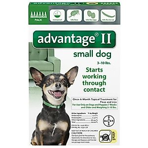 ADVANTAGE II Dog Flea Control 0-10 lbs Green 6 Month