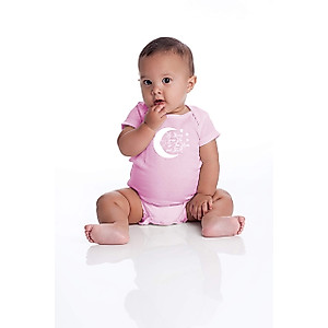 My Nana Loves Me to The Moon and Back - Funny Baby Essentials Bodysuit - Newborn Boy Clothes (6 Months, Pink)