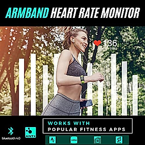 Powr Labs Bluetooth Heart Rate Monitor Armband - ANT Heart Rate Monitor, Armband Heart Rate Monitor For Wrist Bluetooth Wrist Heart Rate Monitor Works with Peloton Polar Wahoo Whoop Strava Garmin Apps