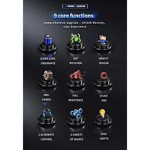 Remote Control Car Rc 4wd Toy Stunt Car 360 Rotate Double Side, High Speed 2.4GHZ Remote Controlled, Car for Ages 6+ (Green)