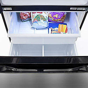 RecPro RV Refrigerator Stainless Steel | 16 Cubic Feet | 12-Volt | French Style Doors | Low Wattage