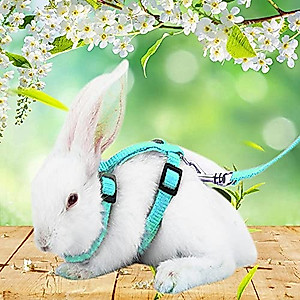 Rabbit Leash, Soft Harness Belt, All Body Adjustable Bunny Leads, Rabbit Harness Leash, Small Pet Traction Leads for Running(Pink)