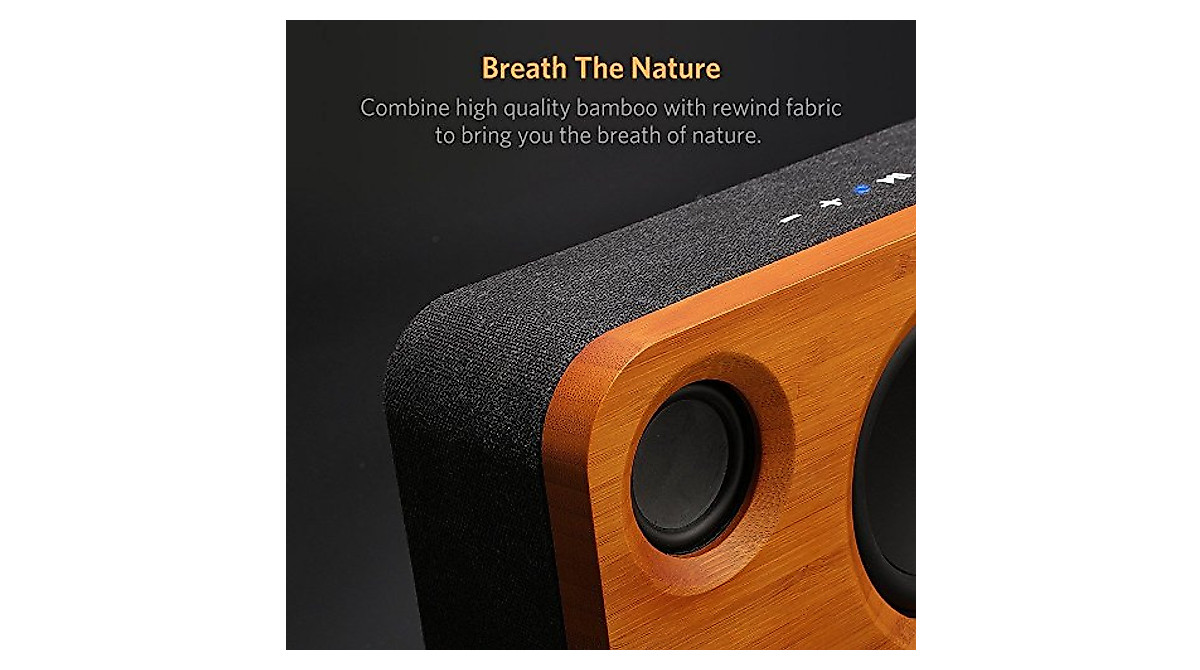ARCHEER 25W Bluetooth Speaker (A320) with Super Bass, Loud Bamboo Wood ...