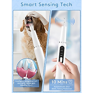Vodi Mosa Dog Tooth Brushing Kit - Dog Tartar Remover for Teeth Dog Plaque Remover Teeth Cleaning Kit Pet Electric Toothbrush Teeth Cleaner for Dog, Cat