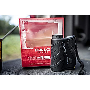 Halo XL450 Range Finder, 450 Yard laser range finder for rifle and bow hunting , black