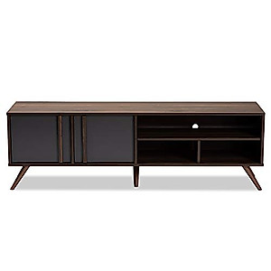 Baxton Studio TV Stands, Grey/Walnut