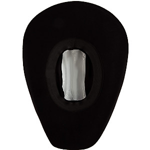 Queue Essentials Western Style Pinch Front Straw Canvas Cowboy Cowgirl Straw Hat (Felt Black, SM)