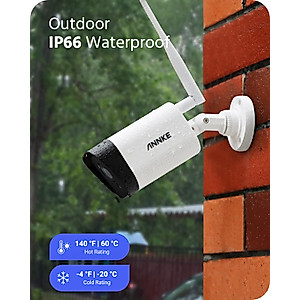 ANNKE [ 2 Pack] 2K Add-On Wi-Fi Outdoor Security Cameras, 3MP Wireless Surveillance IP Cameras with 100ft Night Vision, Compatible with Alexa, IP66 Waterproof, Instant Email Alert