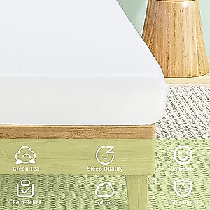 HWGEBY Bed Full Size Matress, Full Size Memory Foam Mattress for Cool Sleep, Double Bed Mattress Green Tea Mattress, Cool Gel Memory Foam Mattress with Soft Cloth Cover(Full, 6 Inch)