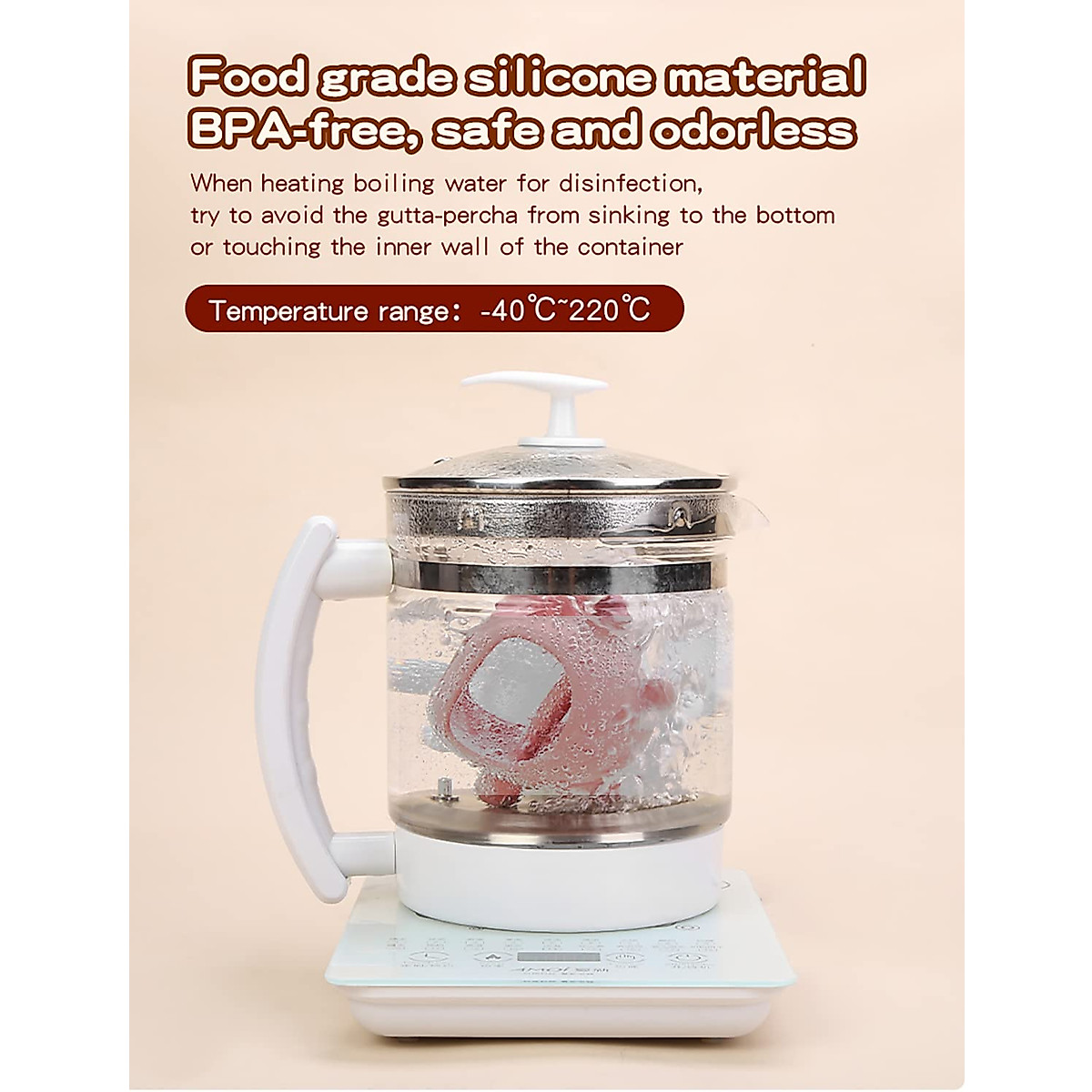 Baby Teething Toys, Foxin Bear Never Drop Silicone Teething Toys for Babies 6-12 Months,Infant Wrist Hand Baby Teether Pacifiers, Baby Chew Toys for Babies Over 3 Months Sucking Needs (Pink)