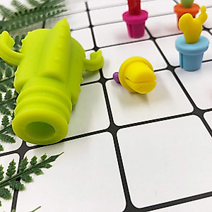 DOITOOL Wine Glass Charms Markers, 7 Pcs Silicone Wine Bottle Stopper Cactus Shaped Champagne Stopper Food Grade Beverage Closures Bar Preservation Tool Random Color