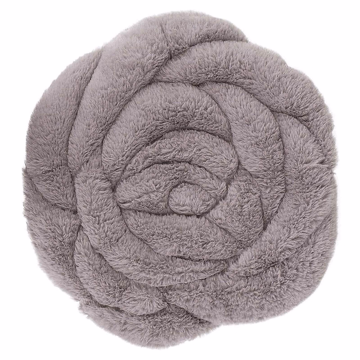 MioCloth Soft Plush Flower Rose Chair Pads Non Slip Comfortable Warm Round Stool Seat Cushion Pad Mat Home Office Desk Seat Kitchen Dining Chair Cover Pad Machine Washable Gray