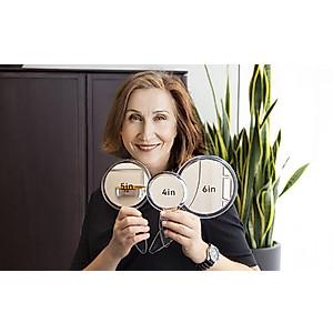 MIYADIVA Handheld Mirror 20x Magnifying Mirror with Folding Handle, Portable Hand Mirror with Magnification for Makeup/Travel, Double Sided, Round, 6"